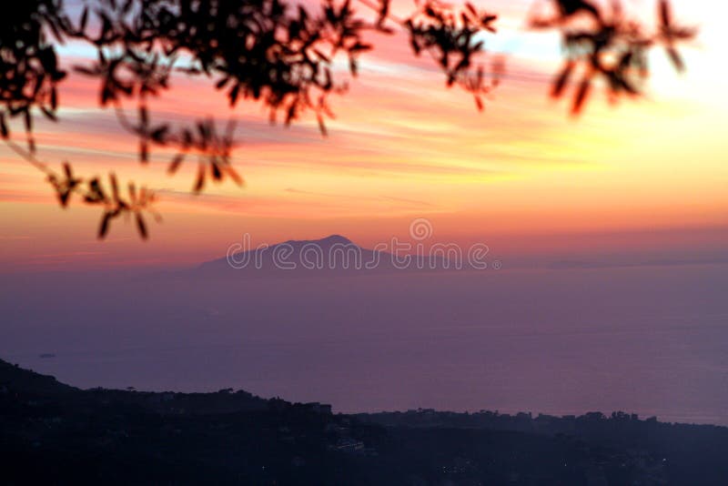 Amalfi Coast Sunset Italy stock photo. Image of gorgeous - 54758858