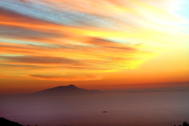Amalfi Coast Sunset Italy stock photo. Image of coast - 54758892