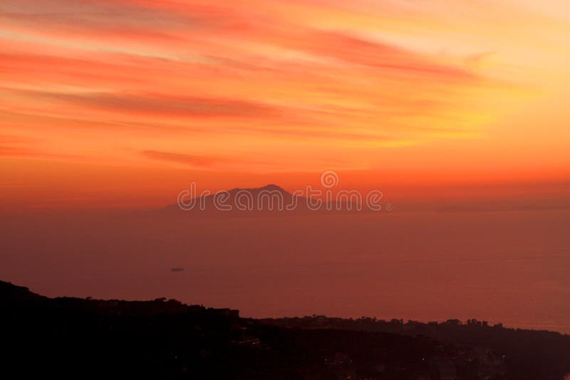 Amalfi Coast Sunset Italy stock photo. Image of amalfi - 54758926