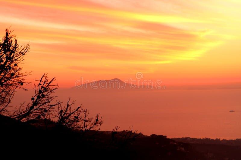 Amalfi Coast Sunset Italy stock photo. Image of italy - 54759040
