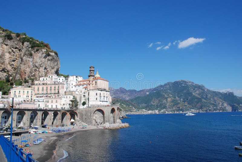 Amalfi Coast Town of Almati Stock Image - Image of sorrento, postiano ...