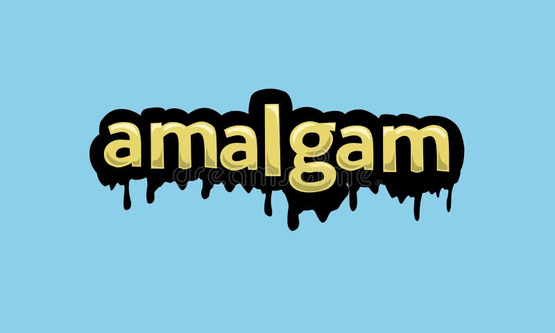 AMALGAM Writing Vector Design on a Blue Background Stock Illustration ...