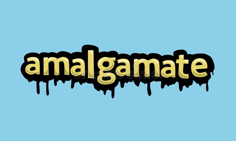 AMALGAMATE Writing Vector Design on a Blue Background Stock Vector ...
