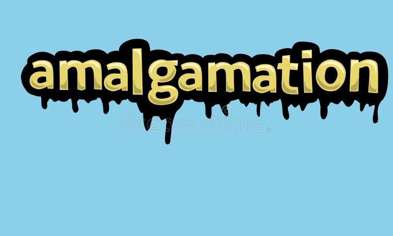 AMALGAMATION Writing Vector Design on a Blue Background Stock ...