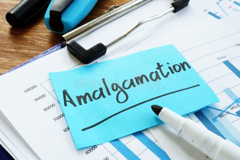 Amalgamation Written on the Memo Stick Stock Image - Image of ...