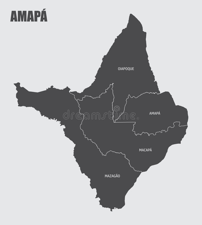 Amapa State regions map stock illustration. Illustration of drawing ...