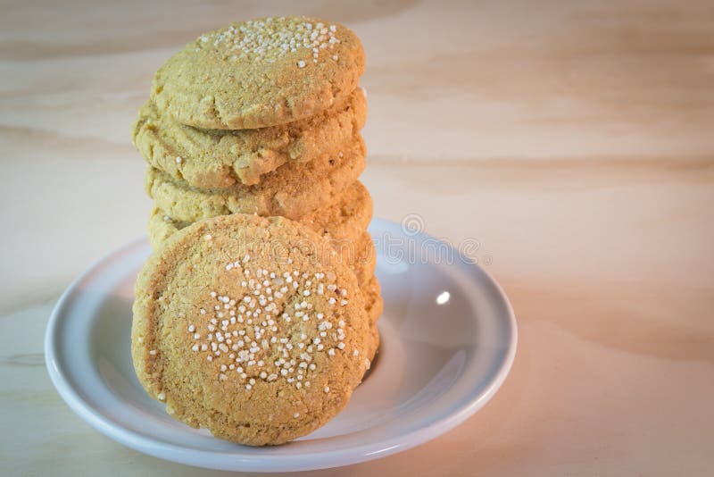Amaranth Cookies with Wooden Bottom Stock Photo - Image of cookies ...