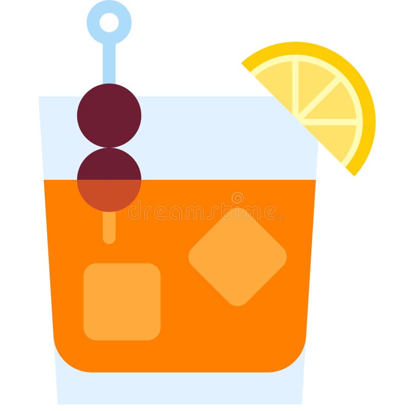 Amaretto Sour Cocktail Icon, Alcoholic Mixed Drink Vector Stock Vector ...