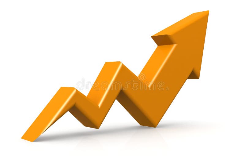 Flecha Creciente Ascendente Roja Aislada Stock de ilustración ...