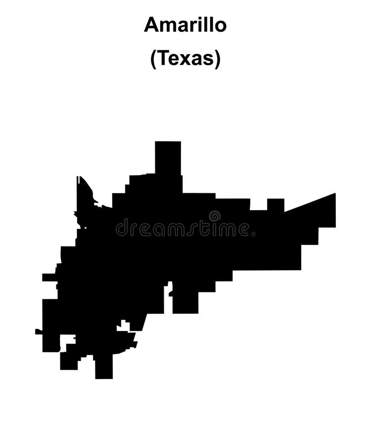 Amarillo outline map stock illustration. Illustration of template ...