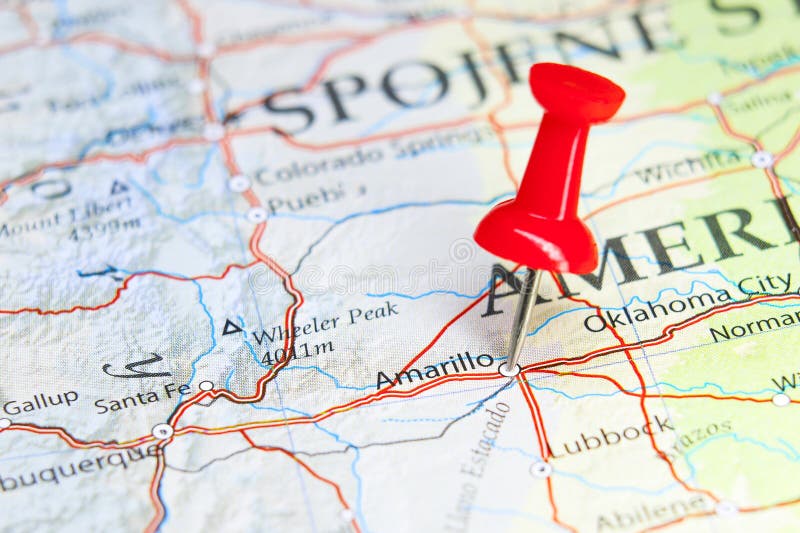 Amarillo, Texas pin on map stock image. Image of state - 337476061
