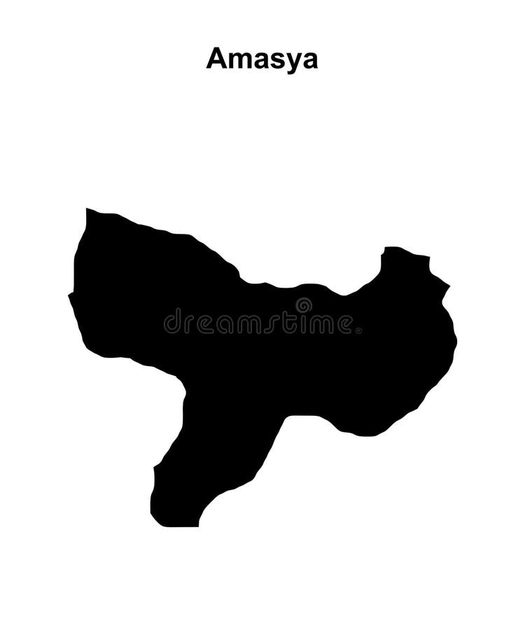 Amasya outline map stock vector. Illustration of provinces - 360685384