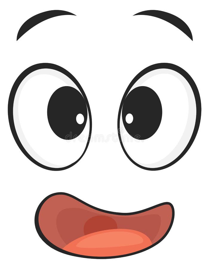 Amazed Face Expression. Surprised Comic Face Emotion Stock Vector ...