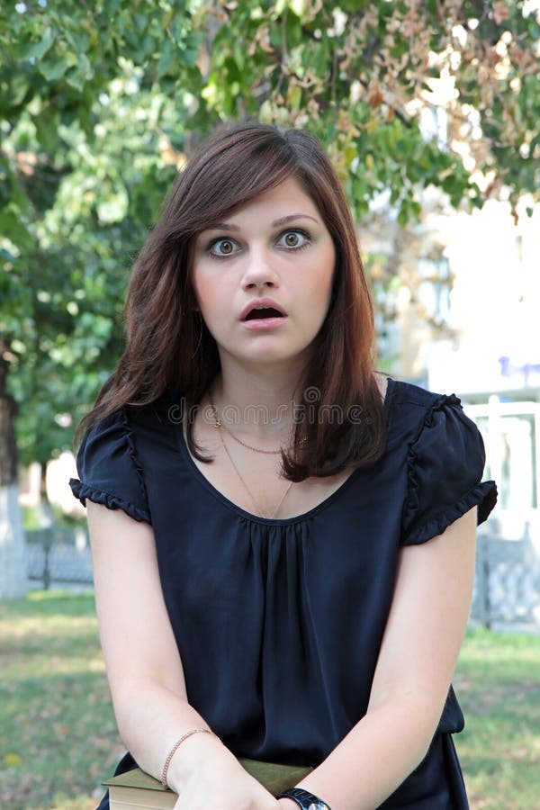 Amazed girl stock photo. Image of caucasian, front, head - 27977314