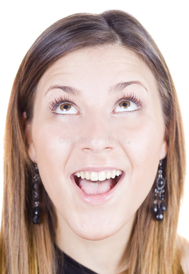 Amazed happy girl stock photo. Image of eyes, hands, smile - 14485636