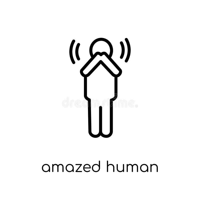 Amazed Human Linear Icon. Modern Outline Amazed Human Logo Conce Stock ...