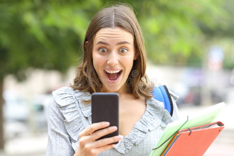 Sad Student Checking Phone Being Comforted by a Friend Stock Image ...