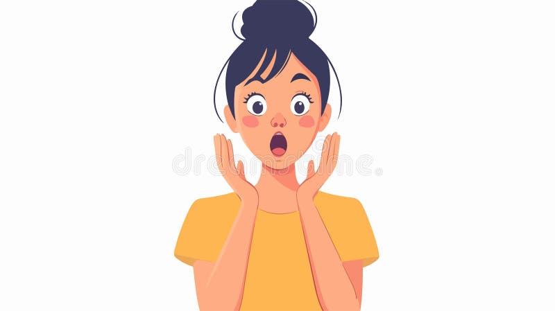 Amazed Woman Looking at Unbelievable Event, Surprised Expression in EPS ...
