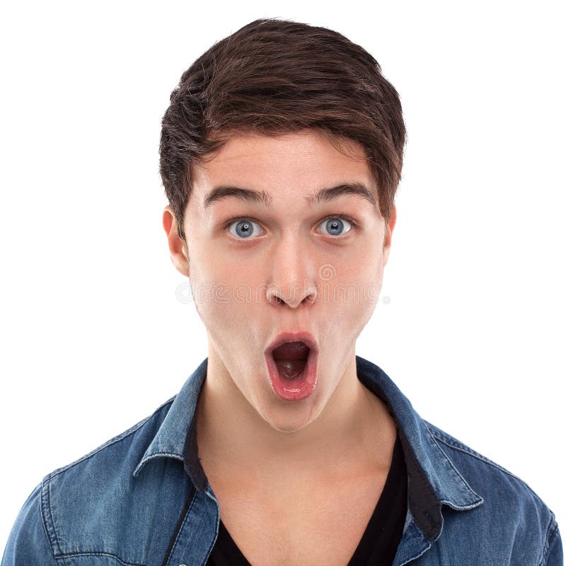 Amazed young man stock photo. Image of head, mouth, astonished - 35383914