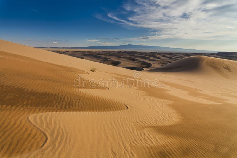 Amazing Abstract Patterns on the Sand of the Gobi Desert. Stock Image ...