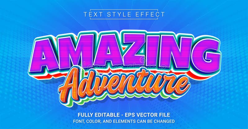Amazing Adventure Text Style Effect. Editable Graphic Text Template ...