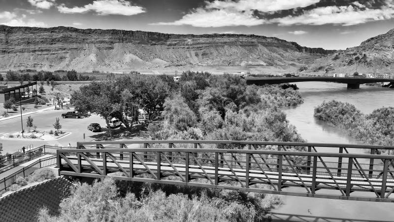 Amazing Aerial View of Colorado River in Moab Area, Utah Stock Image ...