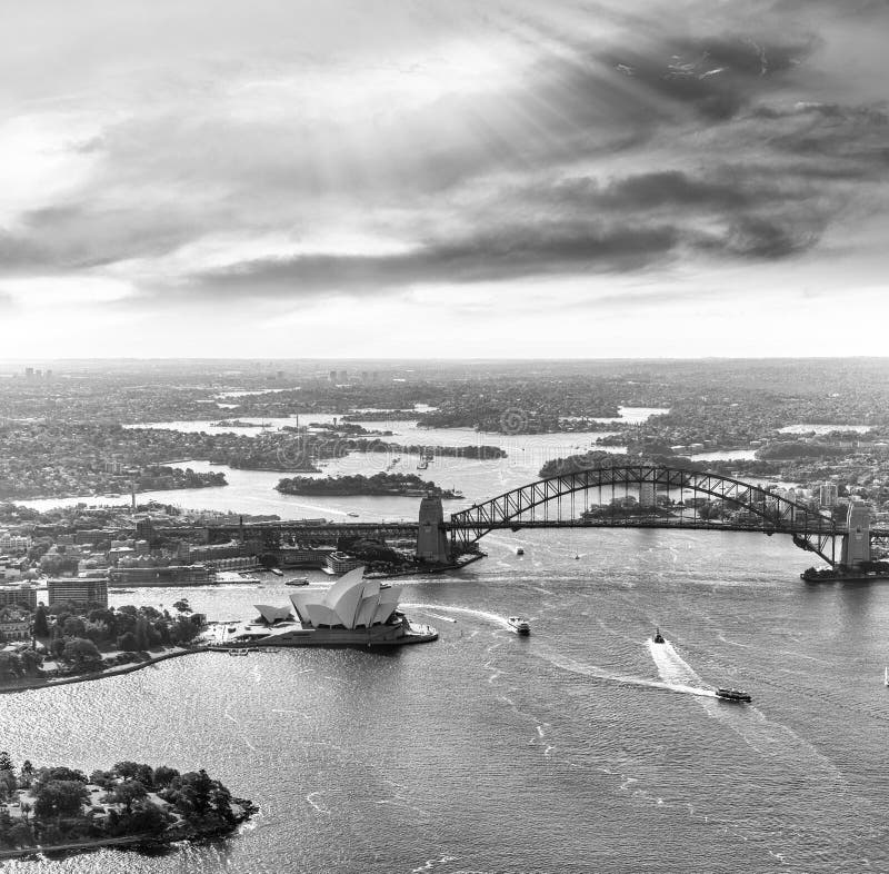 Amazing Aerial View of Sydney Harbour at Sunset Editorial Stock Photo ...