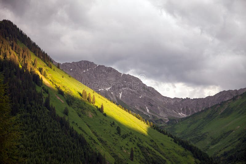 Amazing Alpine Scenery from Berwang, Austria. Stock Image - Image of ...