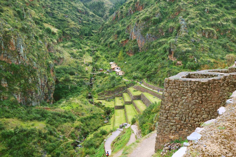 Ancient Structures Ruins in Pisac Archaeological Complex, Sacred Valley ...