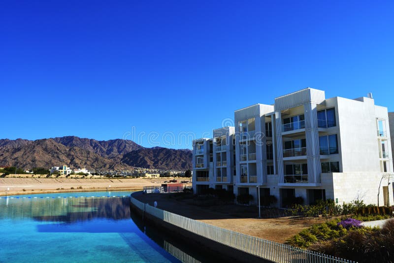 Amazing Architecture on Sunset at the River in Jordan Stock Image ...