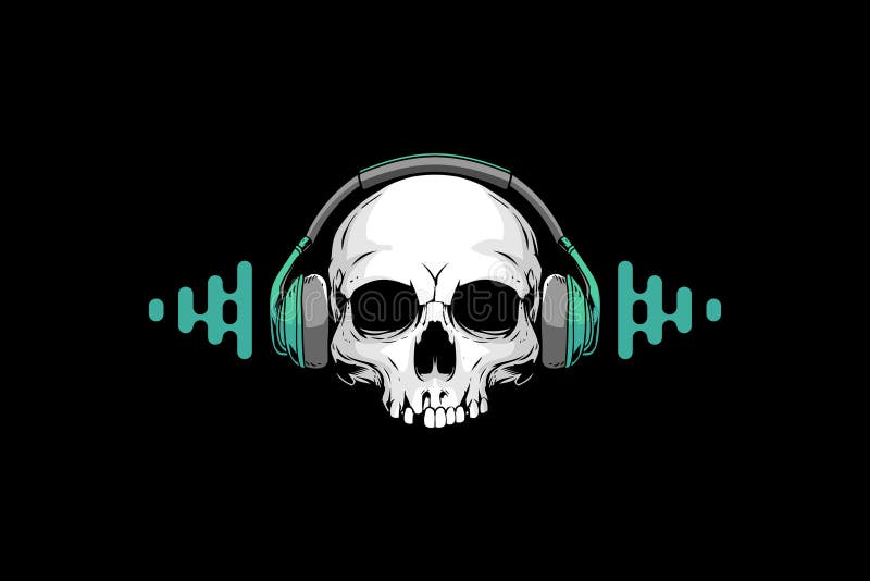 Human Skull with Sound Wave Logo Vector Image Template Stock Vector ...