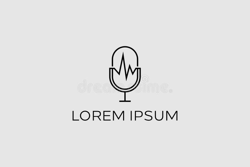 Simple and Modern Microphone Vector Podcast Logo Stock Vector ...