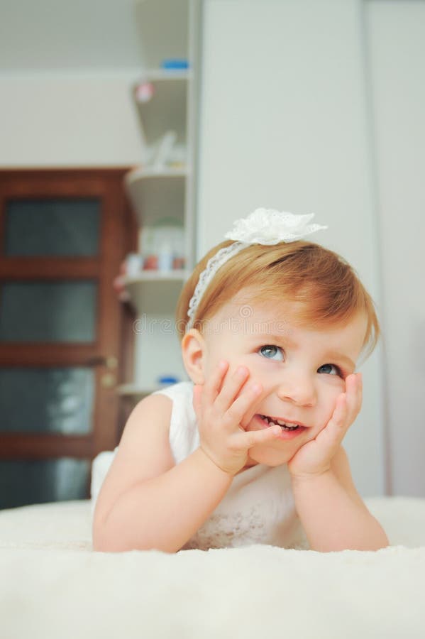 Amazing Baby on Bed stock photo. Image of girl, child - 49164490