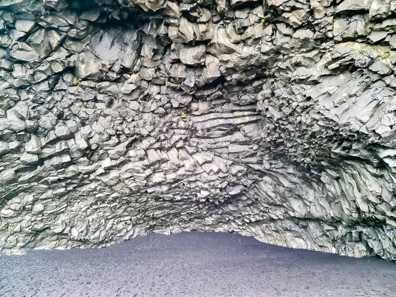 Amazing Basalt Rock Structures at Endless Black Beach of Iceland Stock ...