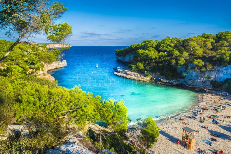 Amazing Beach of Cala Llombards, Majorca Island, Spain Stock Image ...