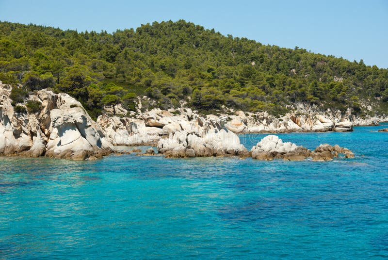 Beach Micro Seitani in Island Samos - Greece Stock Photo - Image of ...