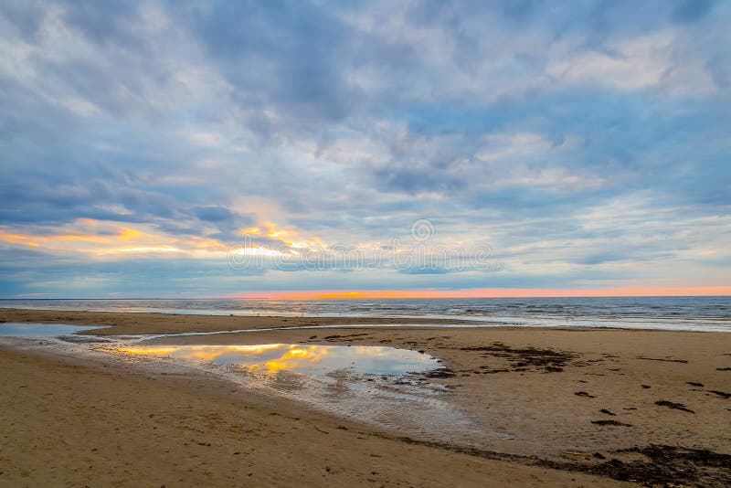 Amazing Beach Sunrise, Baltic Sea Stock Image - Image of hawaii ...