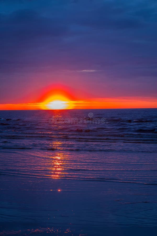 Amazing Beach Sunset with Beautiful Sky, Hawaii Stock Photo - Image of ...