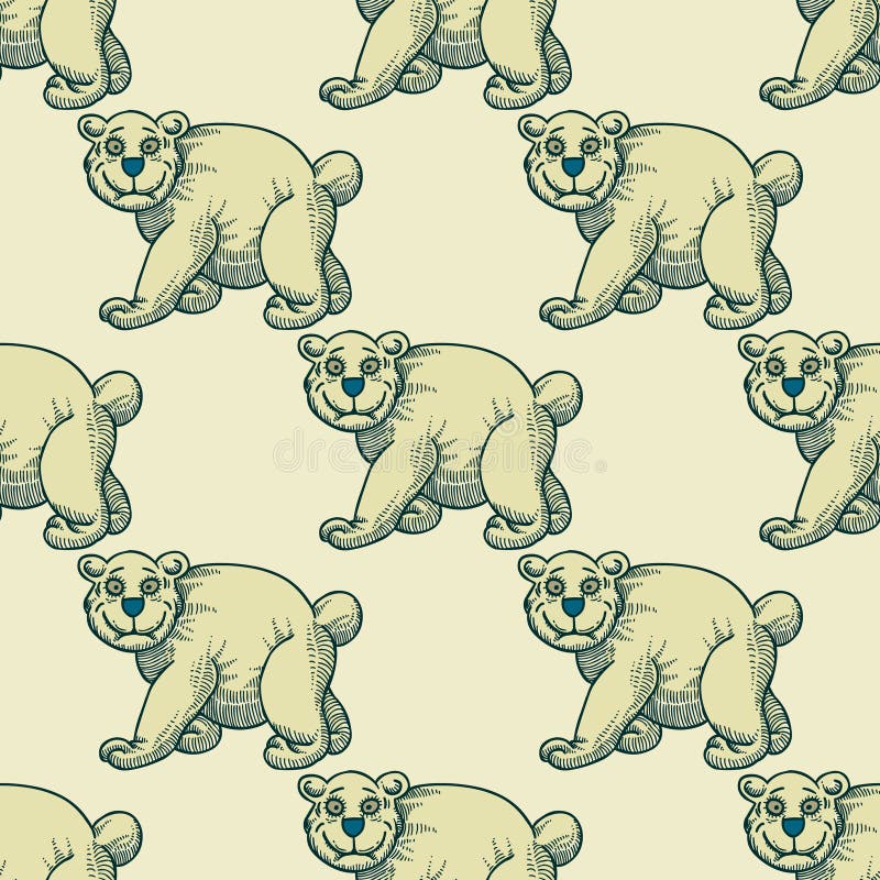 Amazing Bear Seamless Pattern Stock Vector - Illustration of cute ...