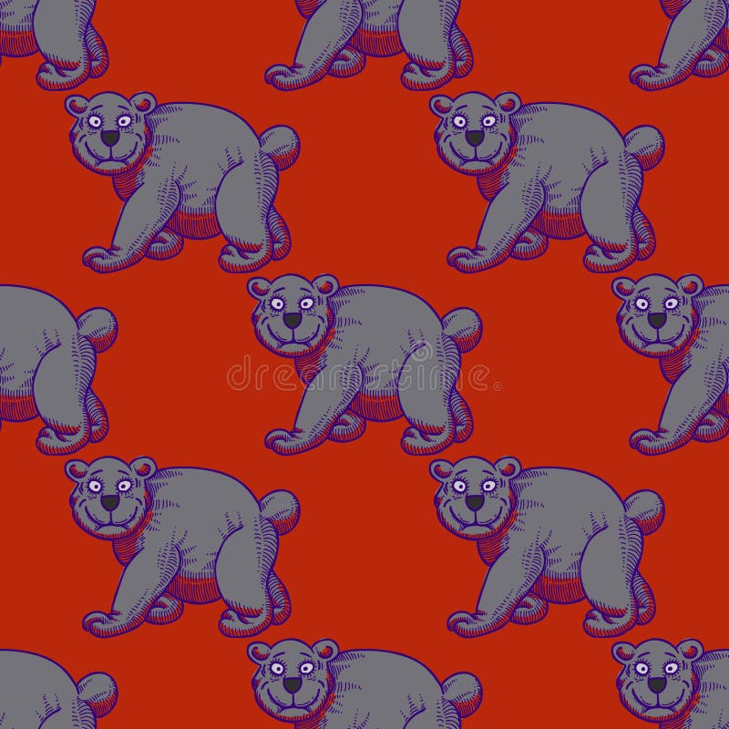 Amazing Bear Seamless Pattern Stock Vector - Illustration of cartoon ...
