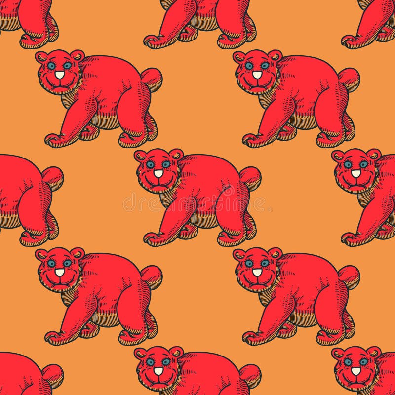 Amazing Bear Seamless Pattern Stock Vector - Illustration of comic ...