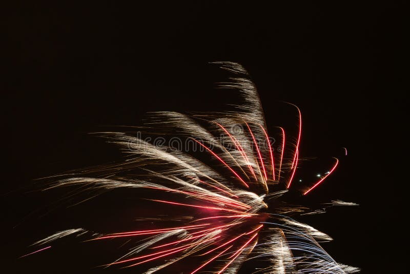 Amazing and Beautiful Fireworks on Dark Background Stock Photo - Image ...