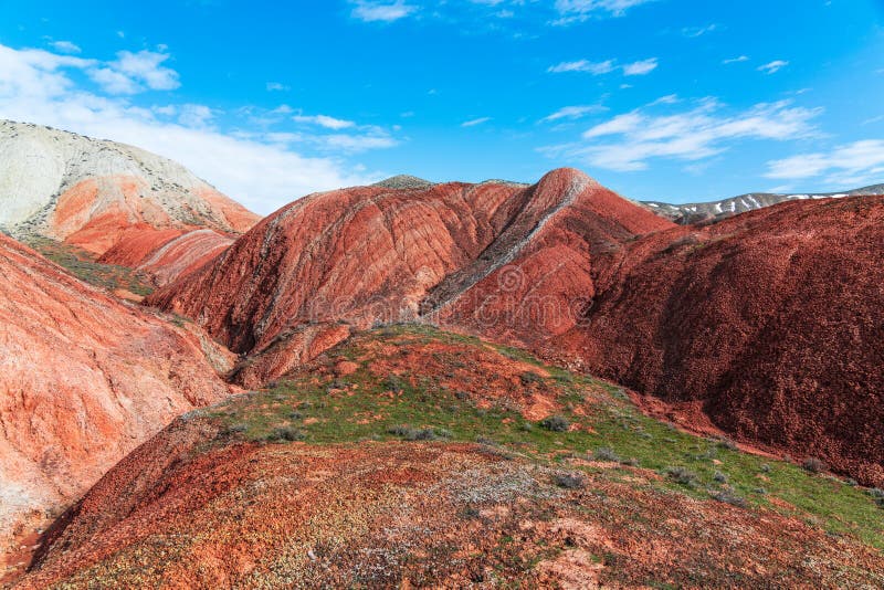 Amazing Beautiful Red Mountain Landscape Stock Image - Image of scarlet ...