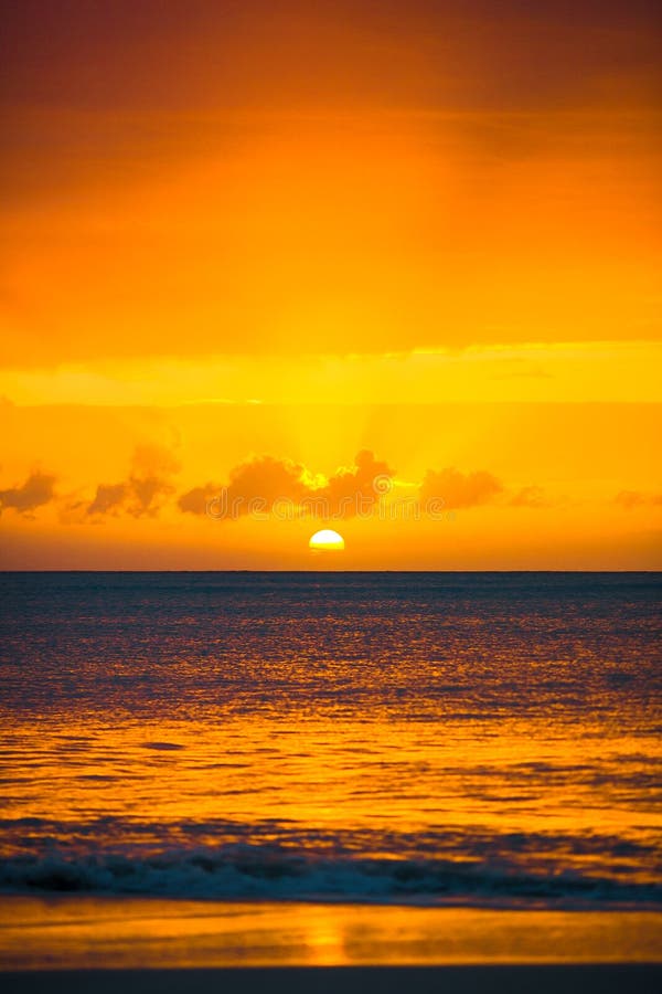 Amazing Beautiful Sunset on an Exotic Caribbean Beach Stock Image ...