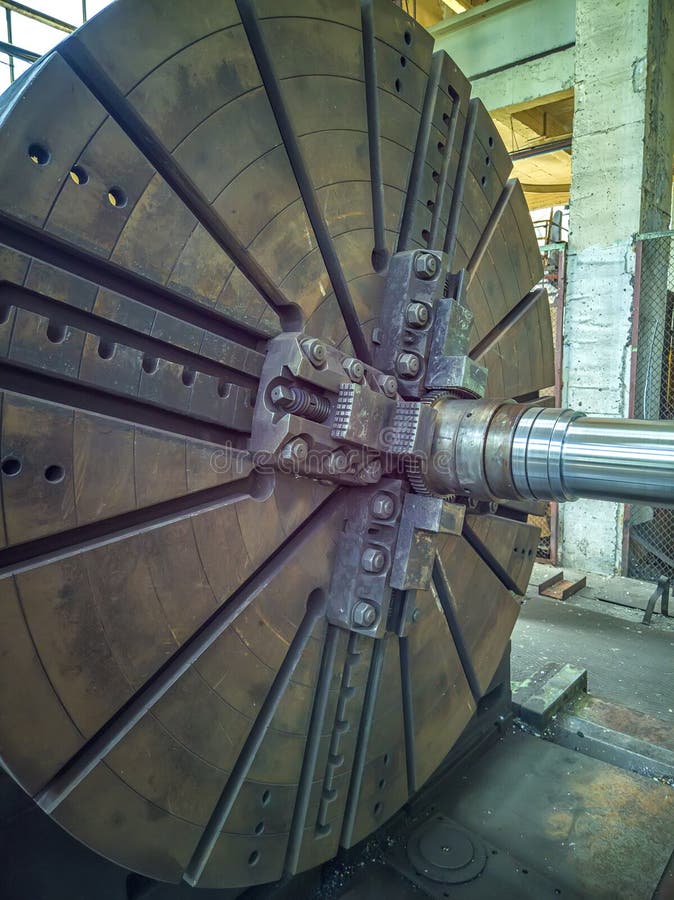 Big Chuck for a Lathe with a Detail. Vertical View Stock Photo - Image ...