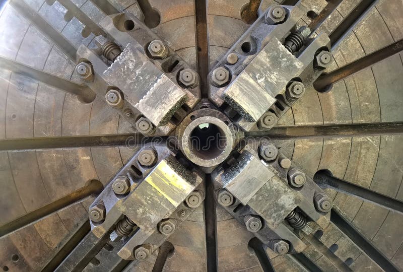 Amazing Big Chuck for Lathe Stock Image - Image of mechanism, amazing ...