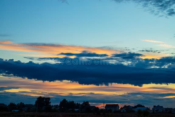 Amazing Blue Sunset Sky. Beautiful Dramatic Sky Stock Photo - Image of ...