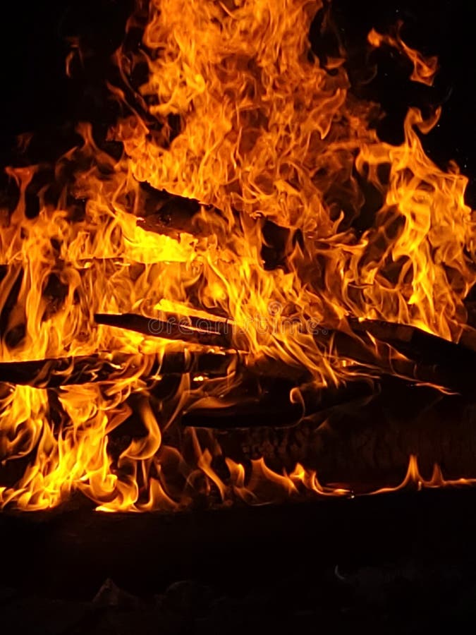 Amazing bonfire flames stock image. Image of event, wildfire - 257462101
