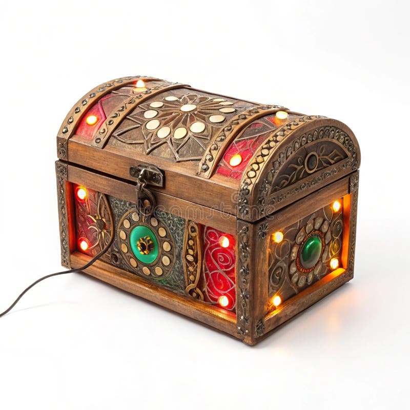 Amazing Box with Lights on it Isolated on White Background Stock Image ...