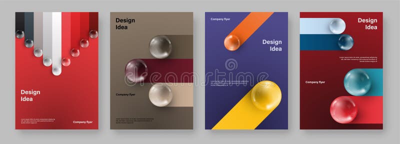 Amazing Brochure Cover Set A4. Sphere Effect Stock Vector ...